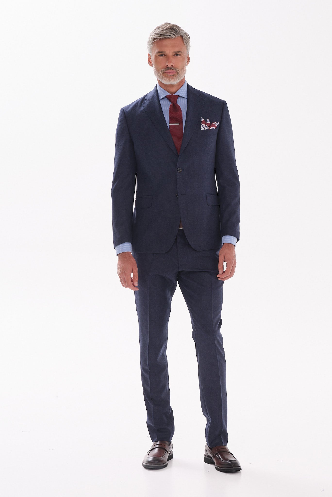 ΑΝΔΡΙΚΟ ΜΠΛΕ ΣΚΟΥΡΟ ΜΑΛΛΙΝΟ ΚΟΣΤΟΥΜΙ PORTOBELLO'S SLIM FIT