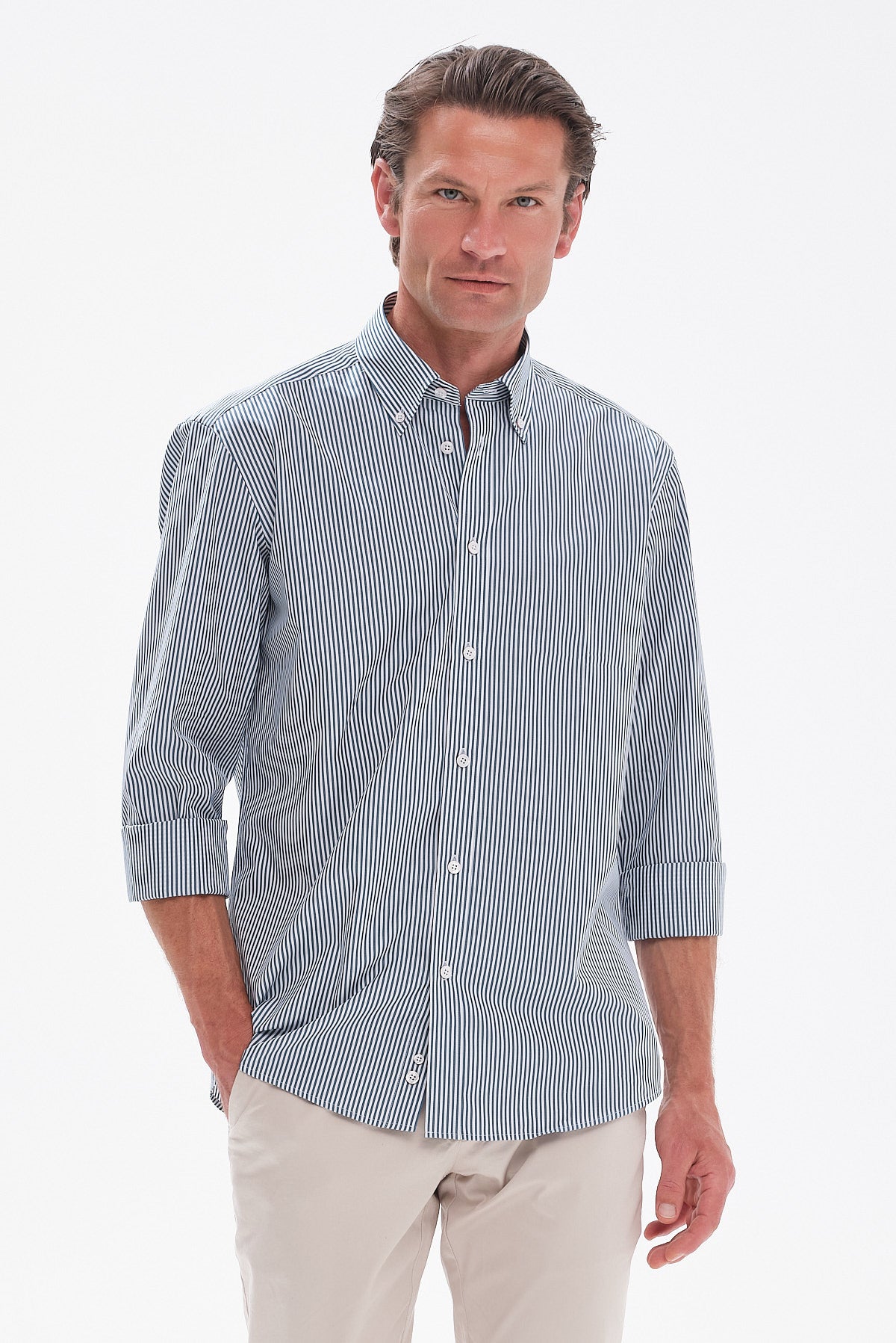 ΑΝΔΡΙΚΟ ΡΙΓΕ ΠΕΤΡΟΛ ΠΟΥΚΑΜΙΣΟ PORTOBELLO'S REGULAR FIT ΜΕ BUTTON DOWN